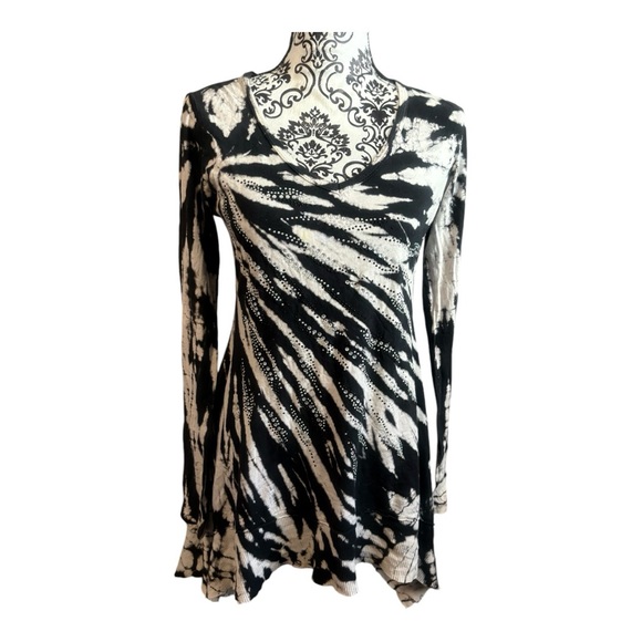 Vocal | Dresses | Vocal Black And White Tie Dye Mini Dress | Poshmark